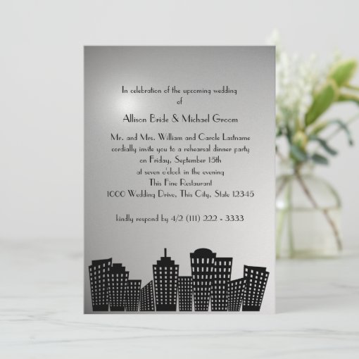 Cityscape Rehearsal Dinner Invitation | Zazzle