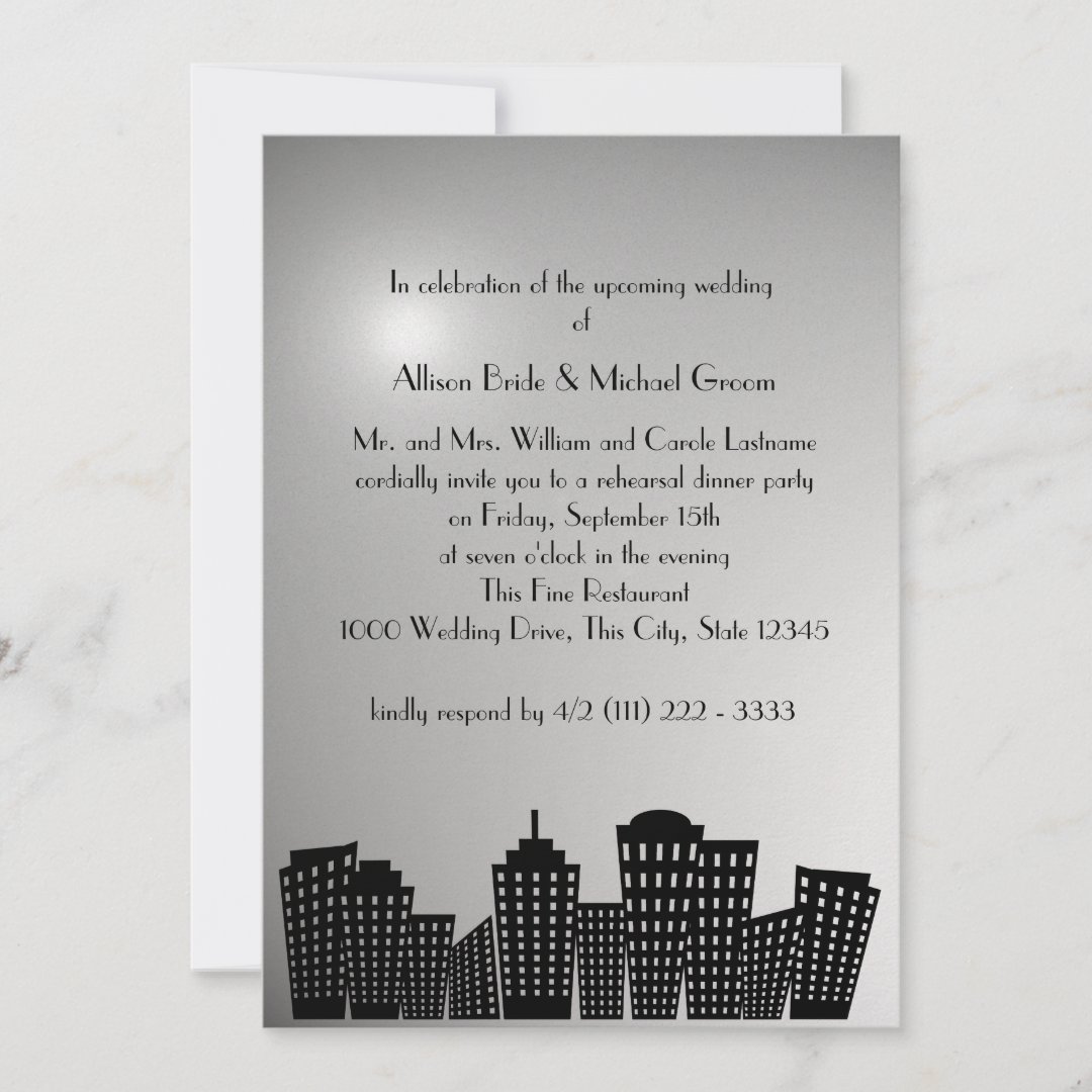 Cityscape Rehearsal Dinner Invitation | Zazzle