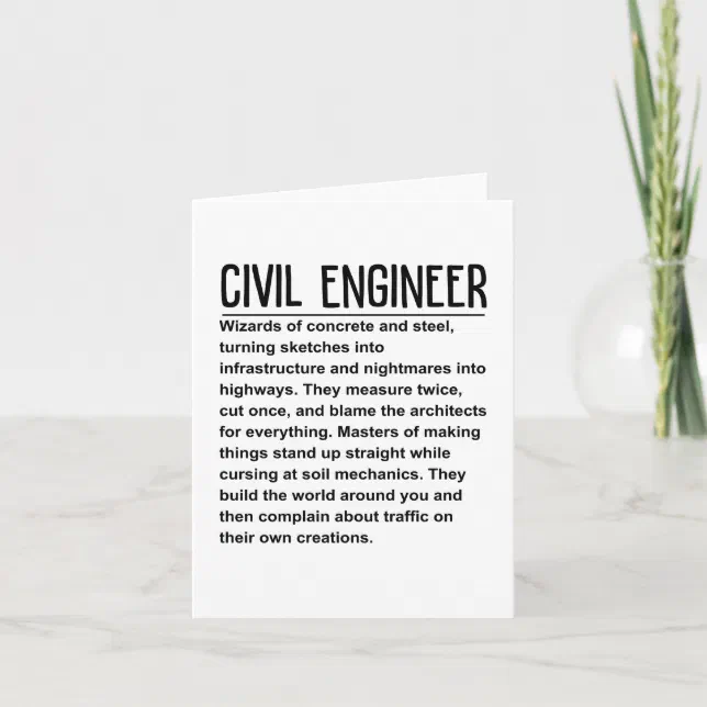 Civil engineer card | Zazzle