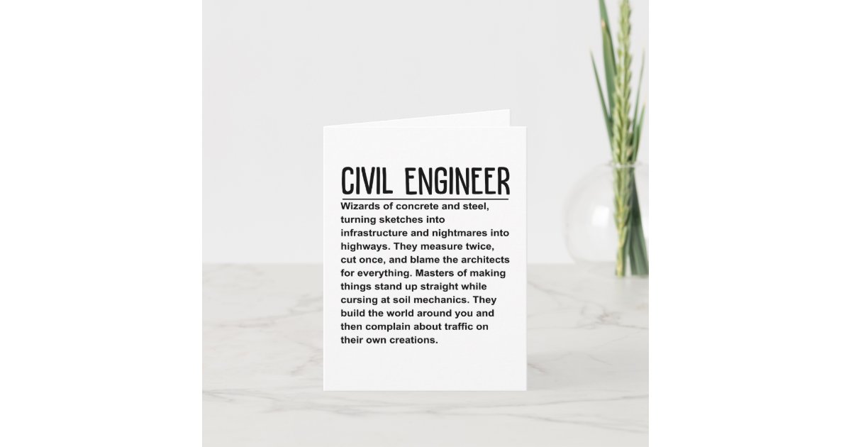 Civil engineer card | Zazzle