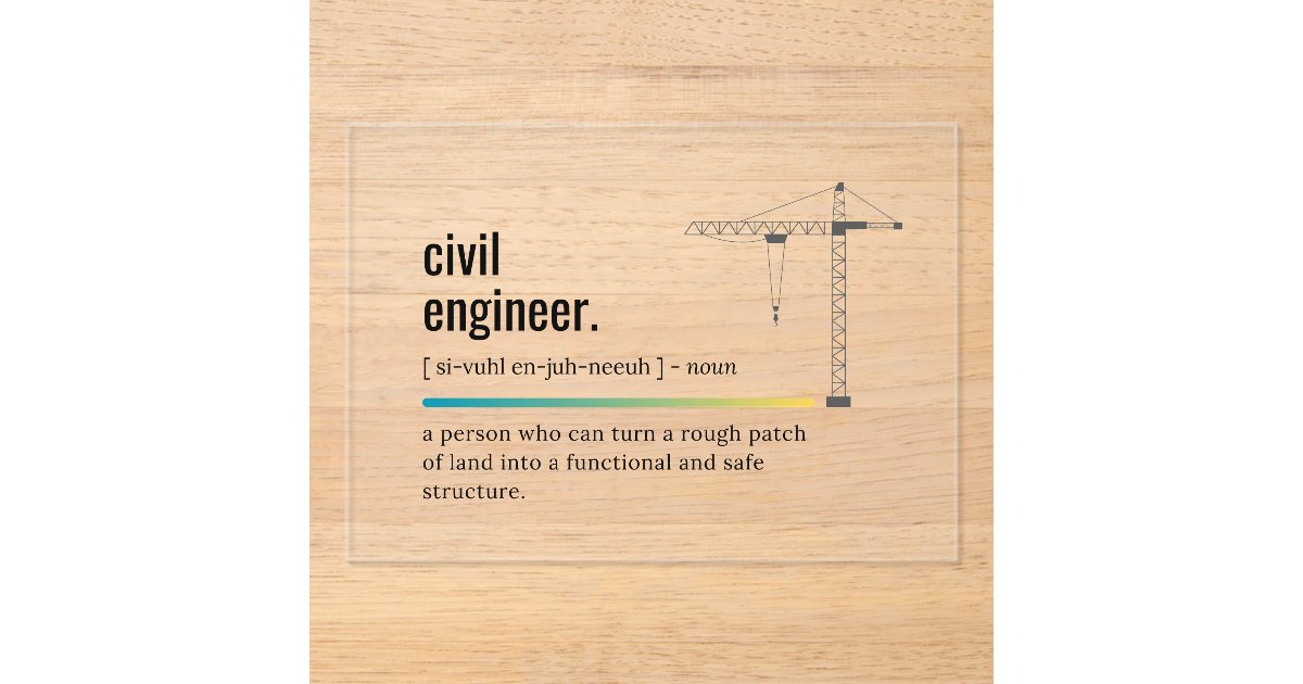 Civil Engineer Definition Acrylic Invitation | Zazzle
