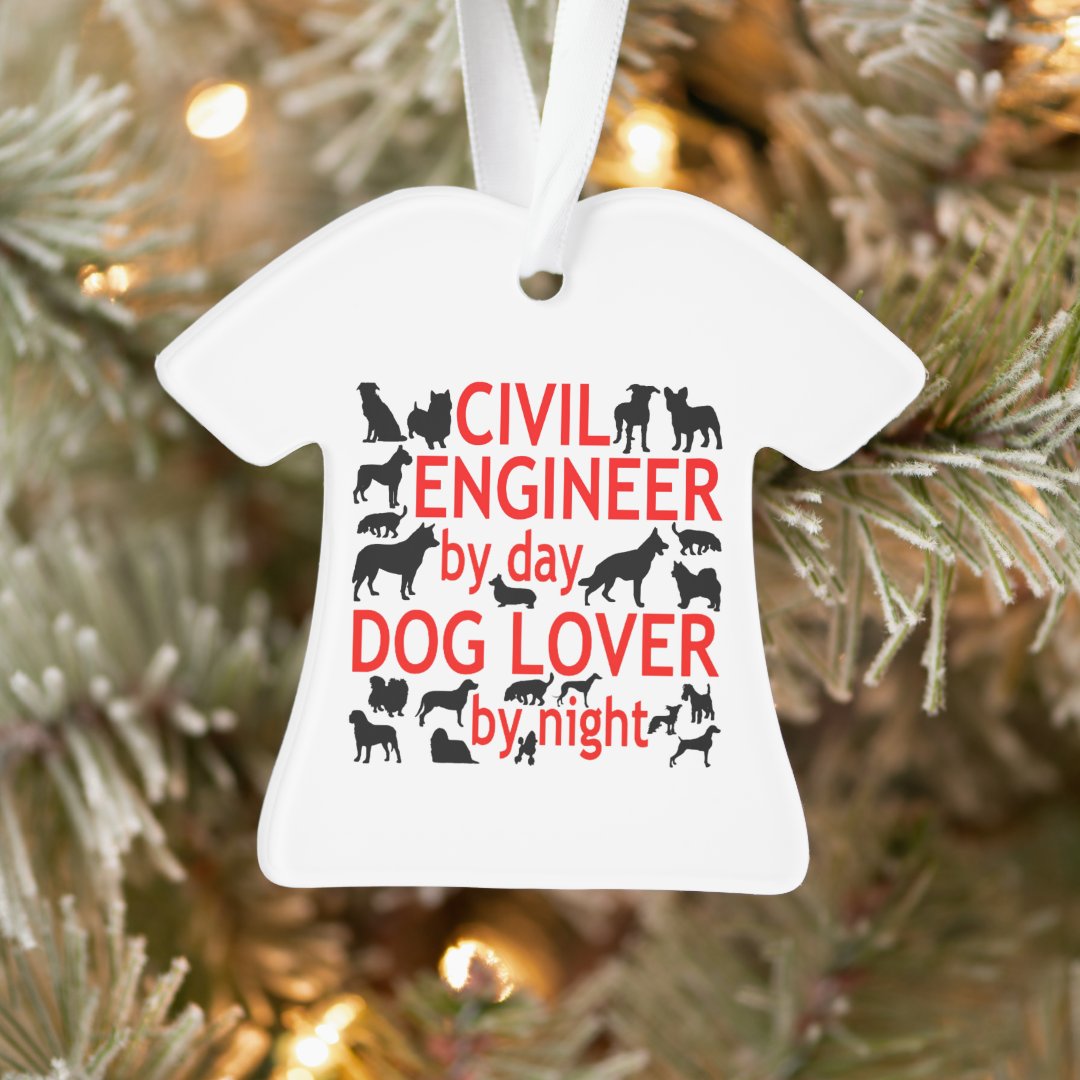 Civil Engineer Dog Lover Ornament | Zazzle