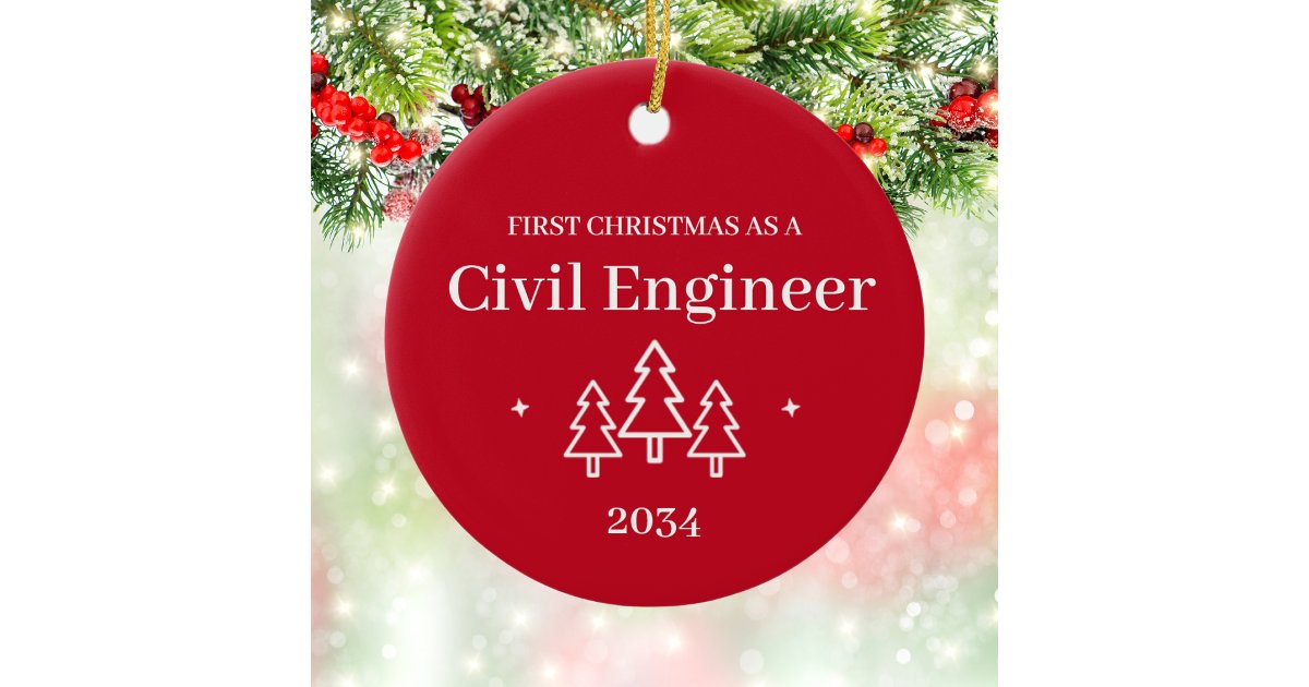 Civil Engineer Graduation 2026 Christmas Ornament | Zazzle