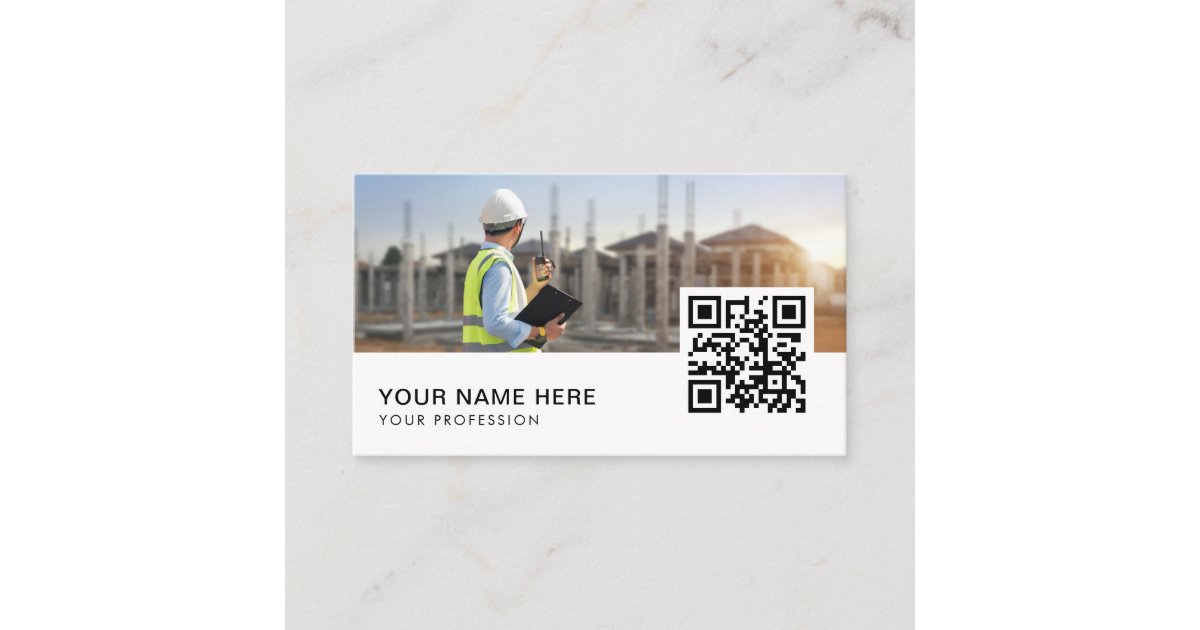 Civil Engineer QR Code Business Card | Zazzle