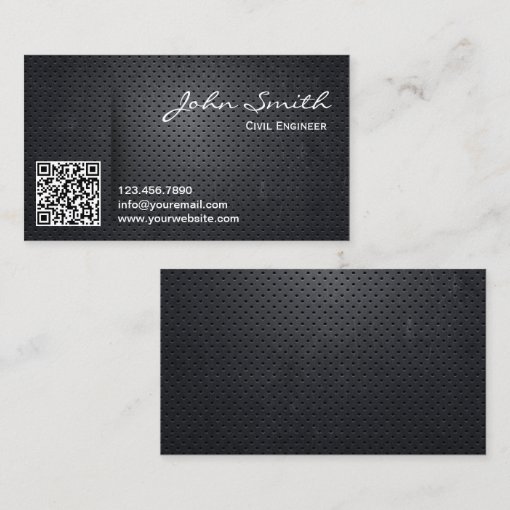 Civil Engineer QR Code Metal Business Card | Zazzle