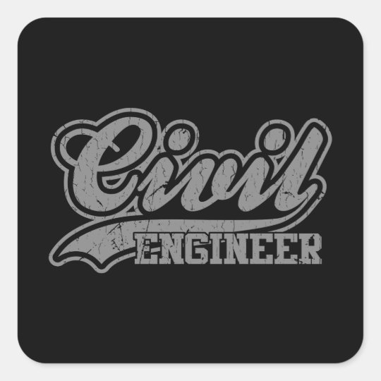 Civil Engineer Square Sticker | Zazzle.com