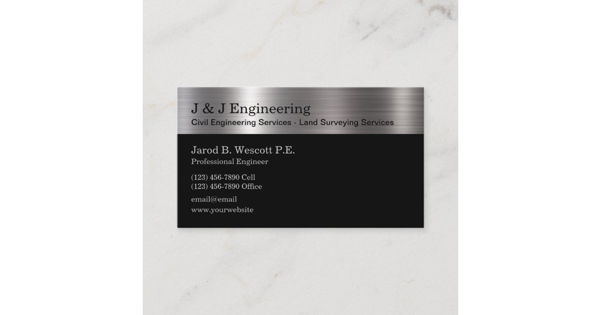Civil Engineering And Land Surveying Business Card | Zazzle.com