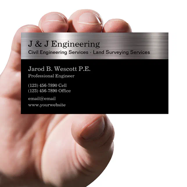 Civil Engineering And Land Surveying Business Card | Zazzle