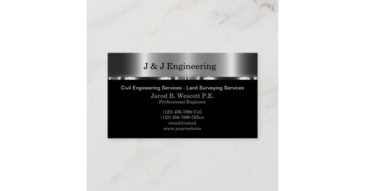 Civil Engineering And Land Surveying Business Card | Zazzle