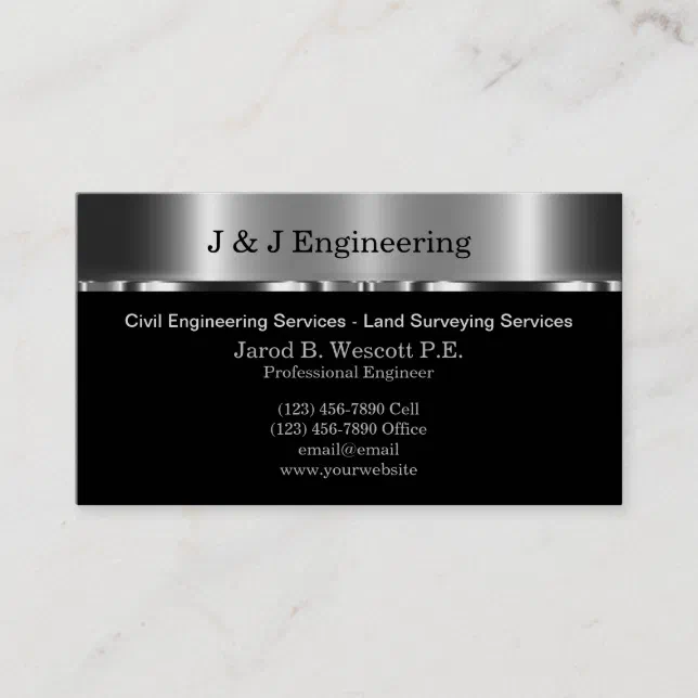 Civil Engineering And Land Surveying Business Card | Zazzle