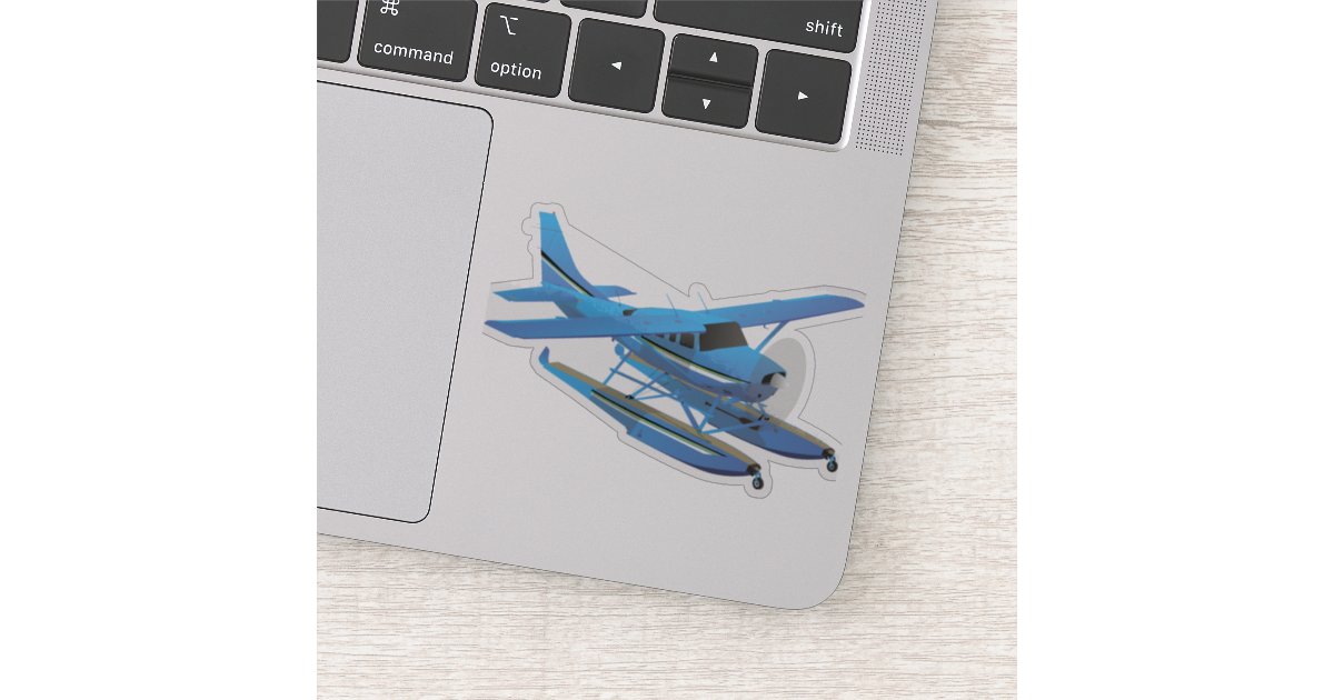 Civil Single-engined High Wing Seaplane Sticker | Zazzle