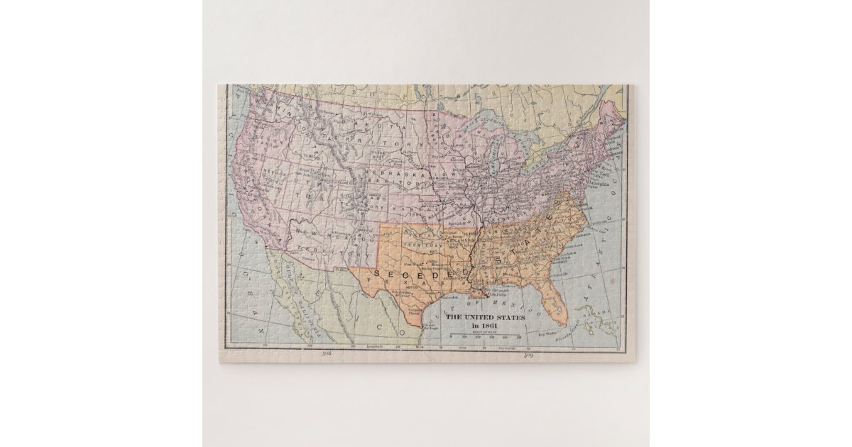 Civil War Map Jigsaw Puzzle | Zazzle