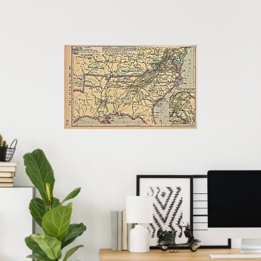 Civil War MAP Poster | Zazzle