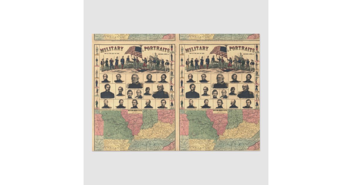 Civil War Military Portraits, Restored Decoupage Tissue Paper | Zazzle
