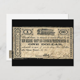 Civil War Script New Orleans Coast Antique Money Postcard | Zazzle