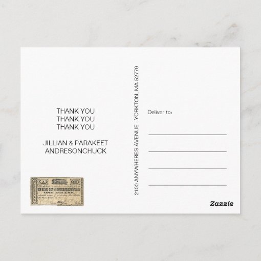 Civil War Script New Orleans Coast Antique Money Postcard | Zazzle