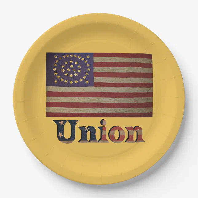 Civil War Union Awesome Charming Flag Paper Plates | Zazzle