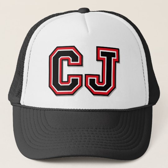 "CJ" Monogrammed Trucker Hat | Zazzle.com