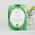 Claddagh ring clover wreath wedding invitation | Zazzle