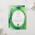 Claddagh ring clover wreath wedding invitation | Zazzle