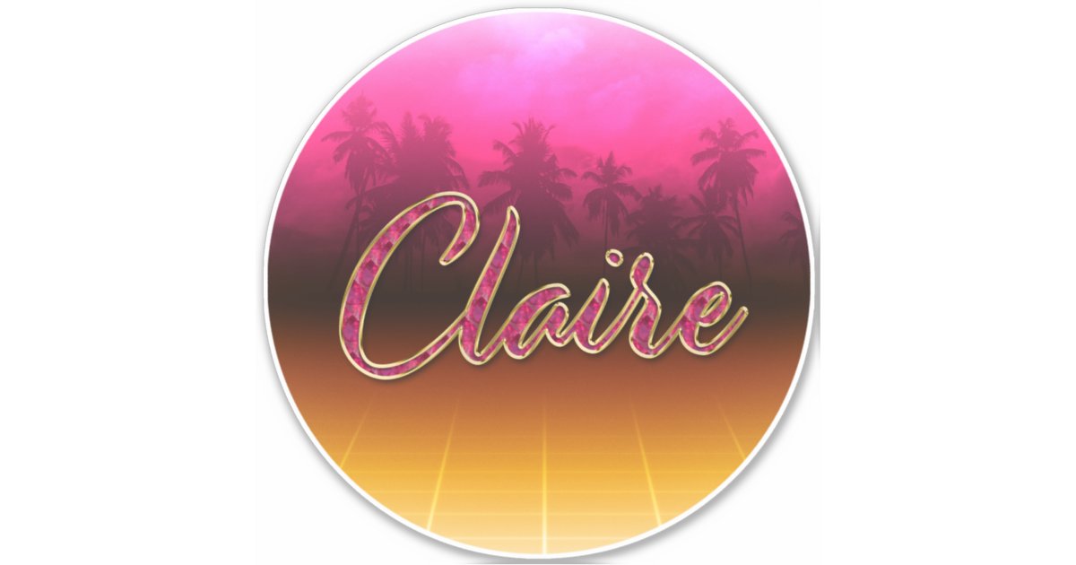 Claire First Name Golden pink Sticker | Zazzle