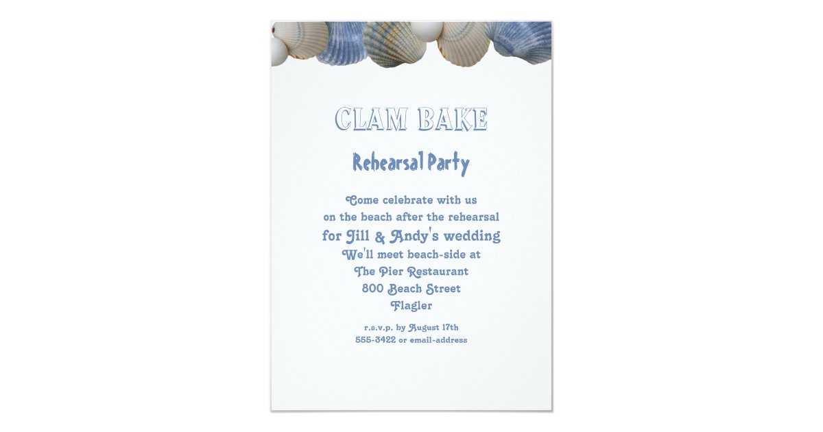 Clam Bake Rehearsal Party Invitation | Zazzle.com