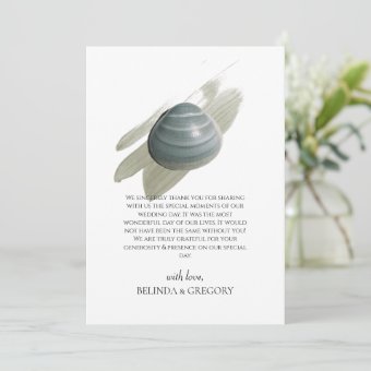 Clam Watercolor Stroke Wedding Thank You Card | Zazzle