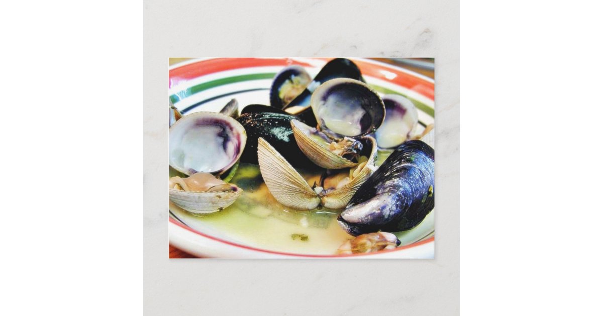 Clams Muscles Shellfish Food Postcard | Zazzle
