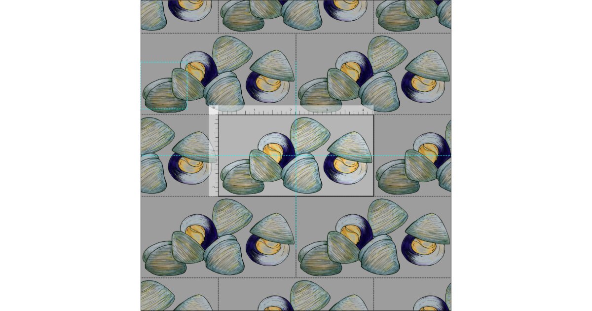Clams Seafood Clambake Beach Ocean Clam Digging Fabric | Zazzle