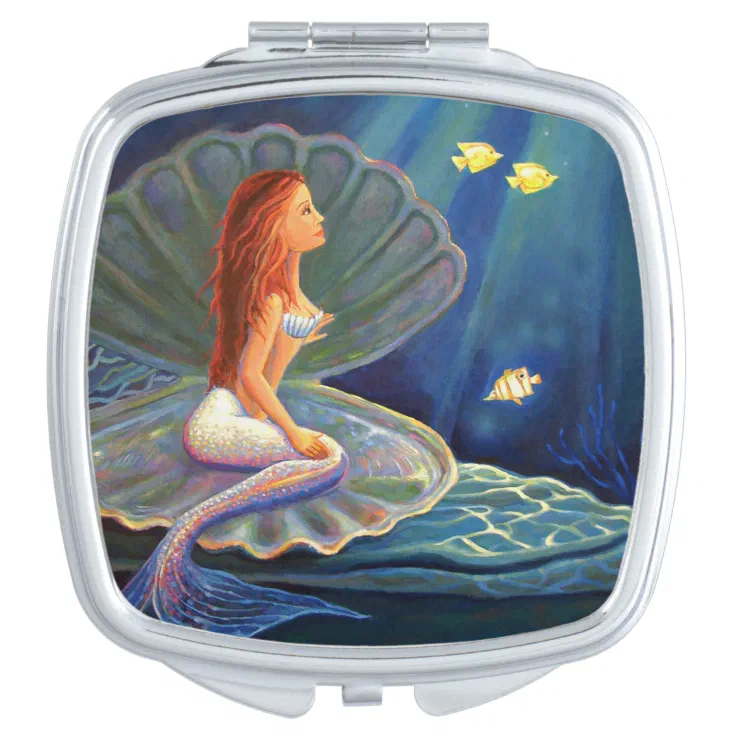Clamshell Mermaid Compact Mirror | Zazzle