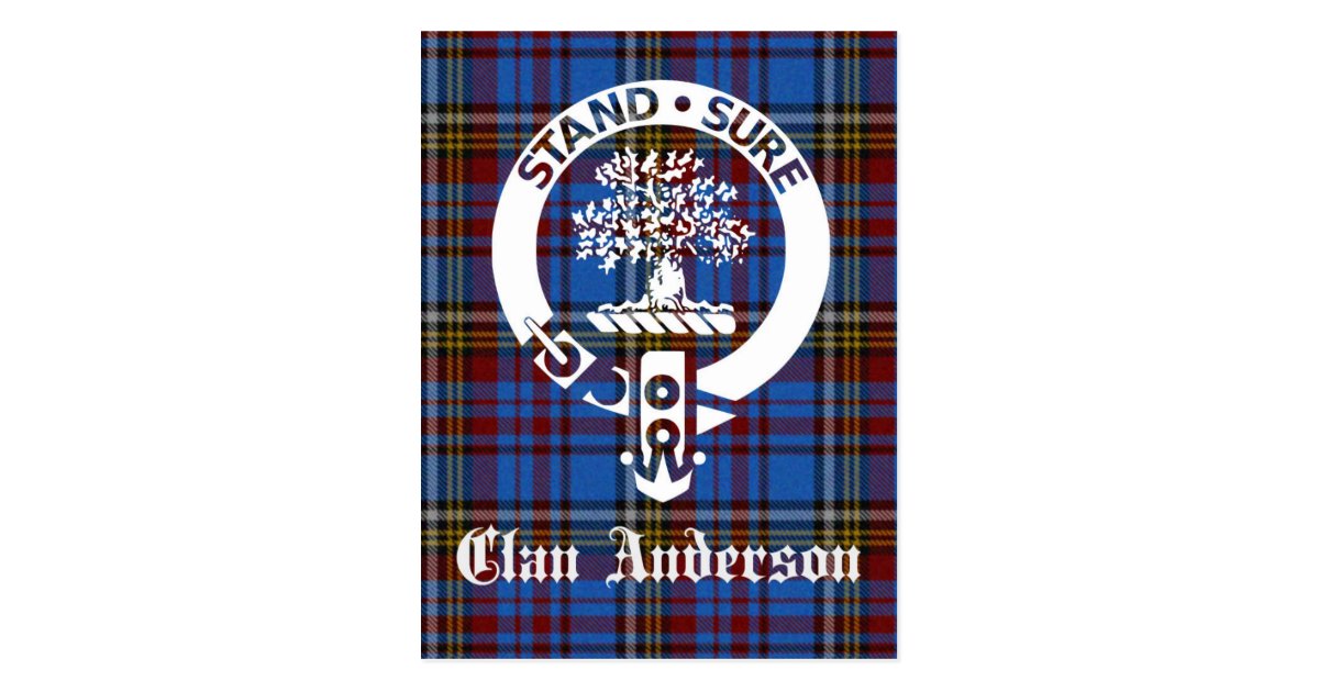 Clan Anderson Tartan Crest Postcard