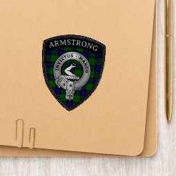 Clan Armstrong Crest & Tartan Shield Patch | Zazzle