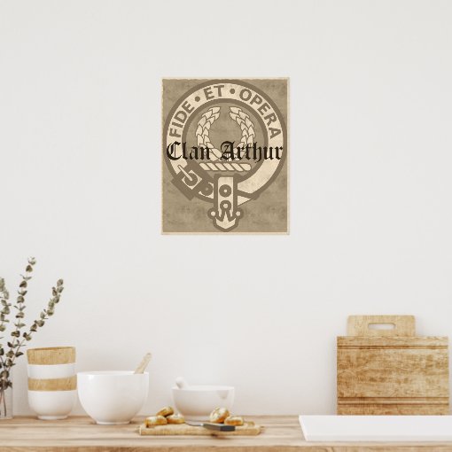 Clan Arthur Crest Badge Sepia Poster | Zazzle