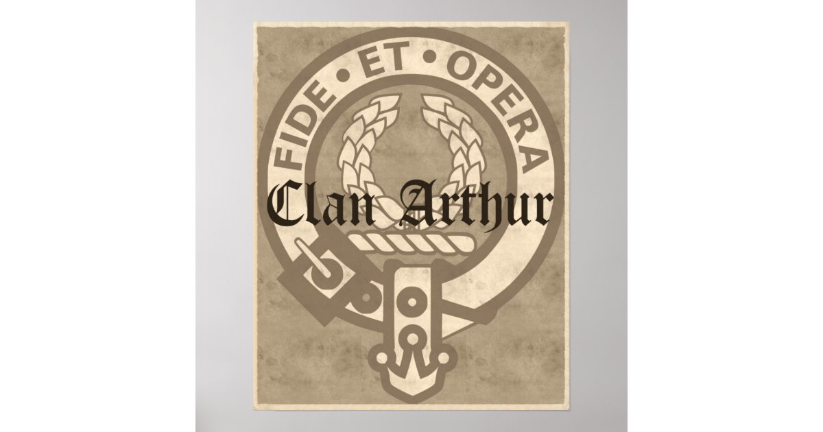 Clan Arthur Crest Badge Sepia Poster | Zazzle