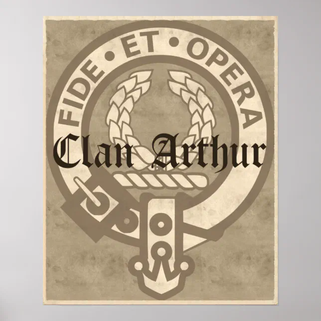 Clan Arthur Crest Badge Sepia Poster | Zazzle