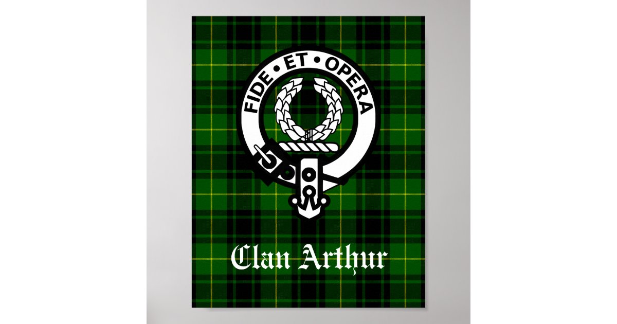 Clan Arthur Crest Badge & Tartan Poster | Zazzle