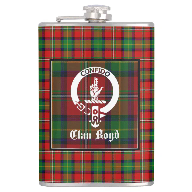 Clan Boyd Crest Badge & Tartan Flask | Zazzle