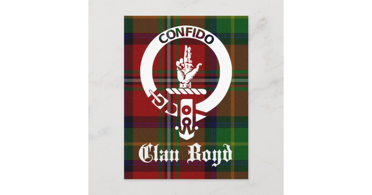 Clan Boyd Crest Tartan Postcard | Zazzle