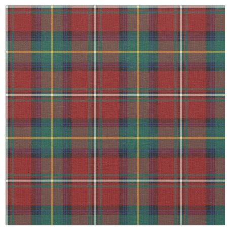 Clan McCann Tartan Blue and Gold Plaid Fabric | Zazzle