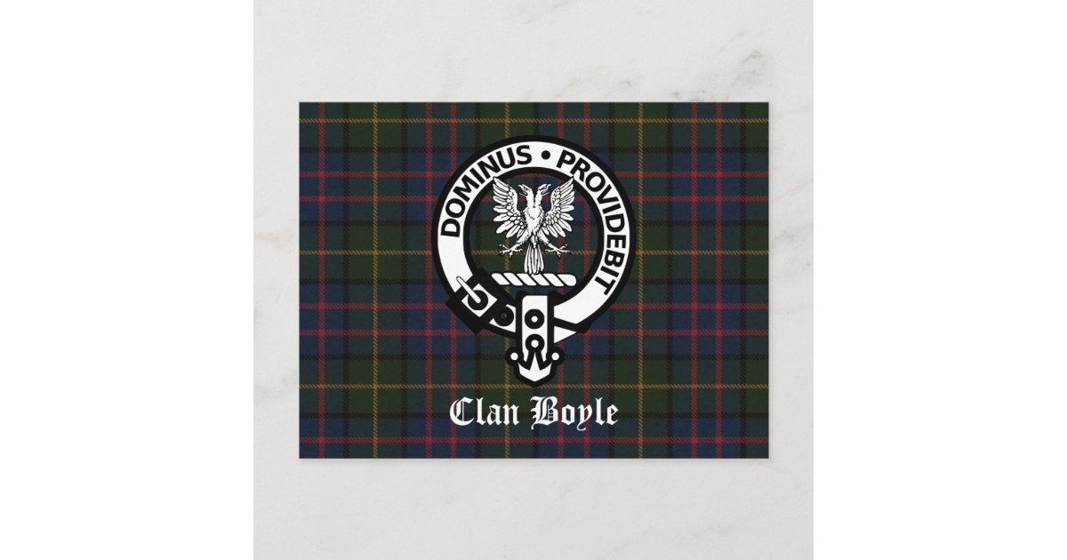 Clan Boyle Crest & Tartan Postcard | Zazzle