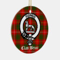 Clan Bruce Crest Badge and Tartan Ceramic Ornament | Zazzle