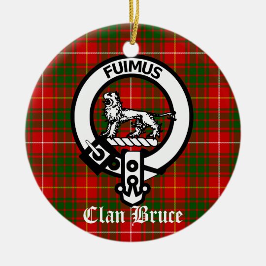Clan Bruce Crest Badge and Tartan Ceramic Ornament | Zazzle.com