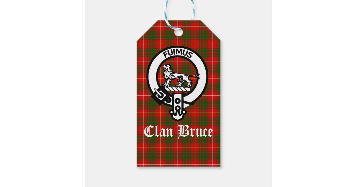 Clan Bruce Crest Badge & Tartan Custom Gift Tags | Zazzle