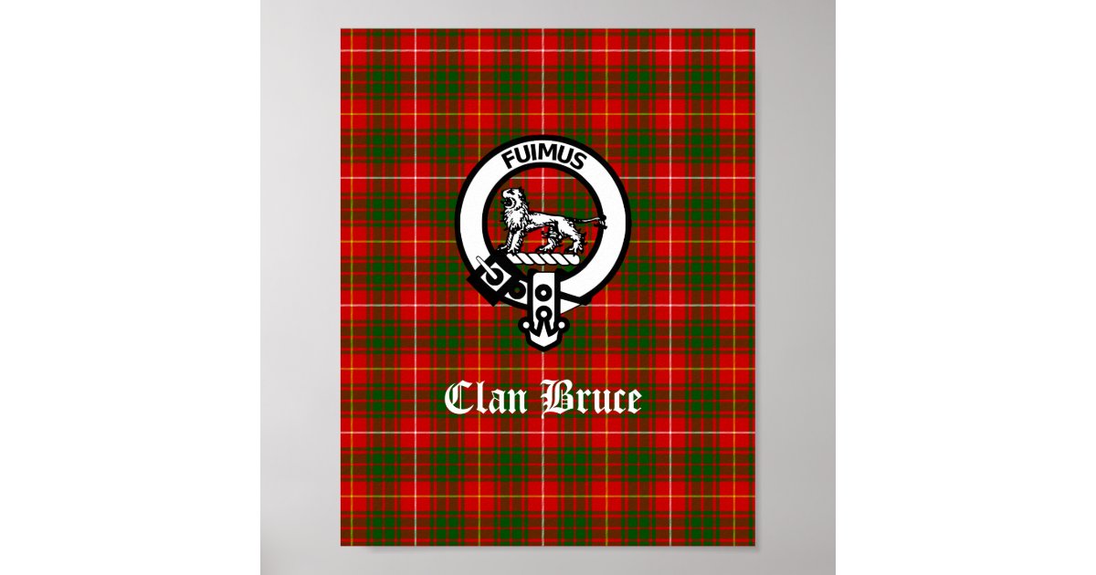Clan Bruce Crest Badge & Tartan Poster | Zazzle