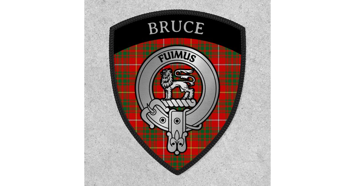 Clan Bruce Crest & Tartan Shield Patch | Zazzle