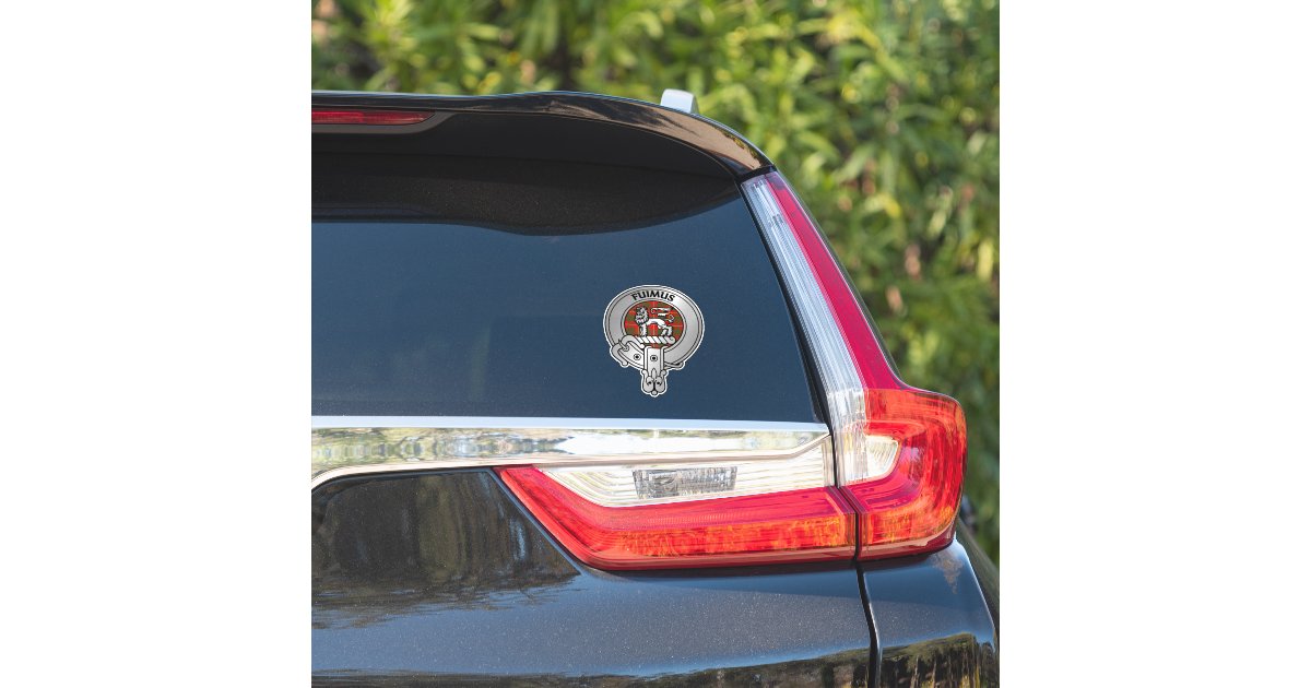 Clan Bruce Crest & Tartan Sticker | Zazzle