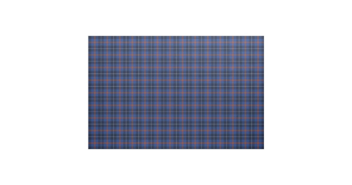Clan Bryson Tartan Blue Plaid Fabric | Zazzle