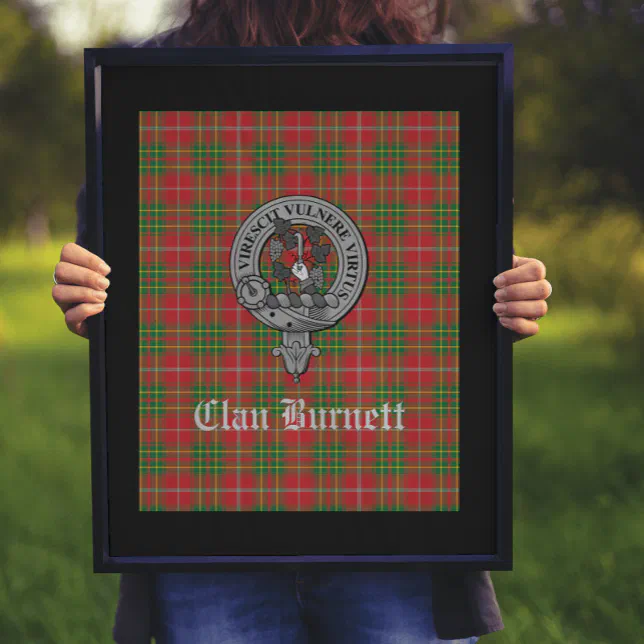 Clan Burnett Crest Badge & Tartan Poster | Zazzle
