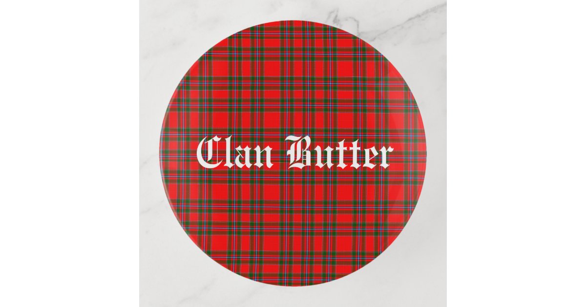 Clan Butter Tartan and Custom Text Trinket Tray | Zazzle