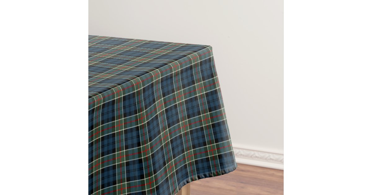 Clan Calhoun Navy Blue and Green Scottish Tartan Tablecloth | Zazzle